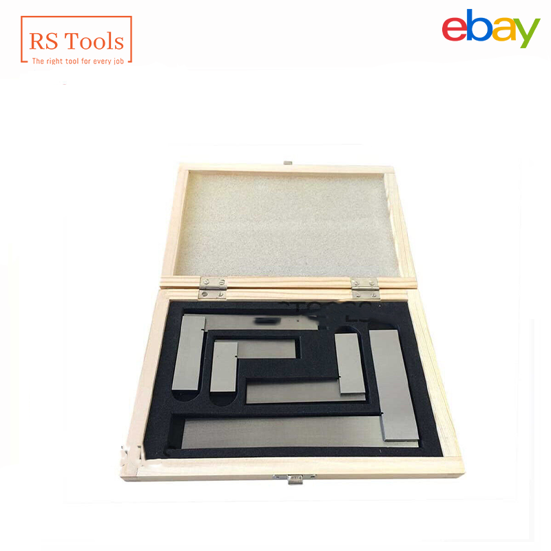 2 3 4 & 6 Inch Engineers Square Set 4pc Squares In Wooden Case Try ...