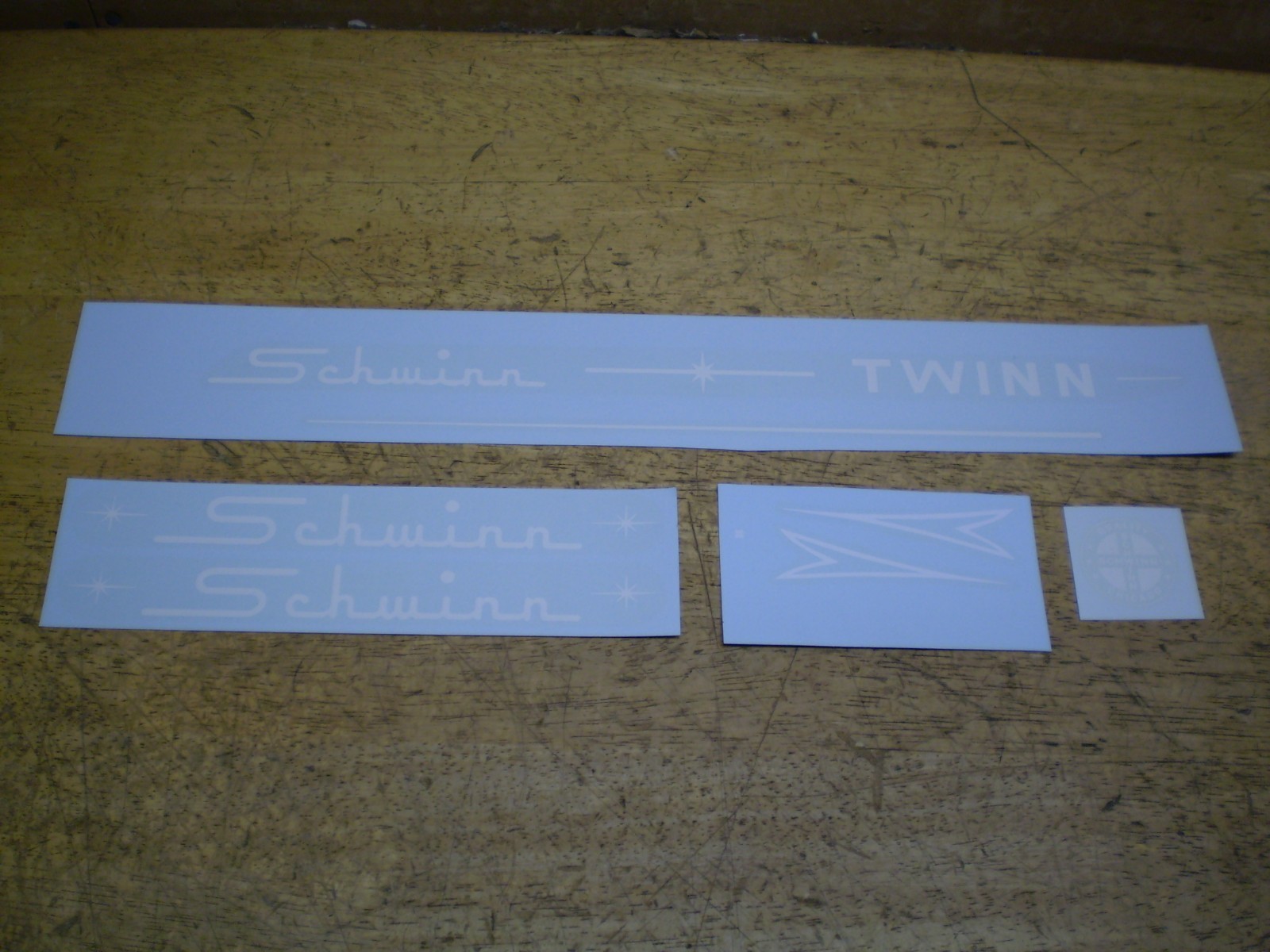 Vintage Schwinn Twinn Tandem Bicycle WHITE Decal Set Decals | eBay
