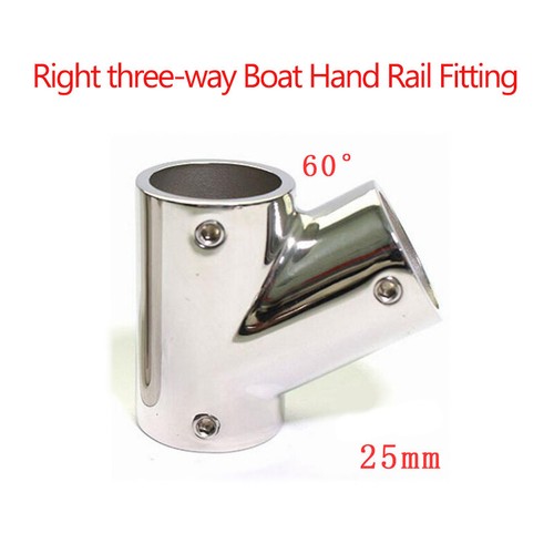 Boat Hand Rail Fitting 60 Degree Right 3 Way 1" 25mm 316 Marine ...