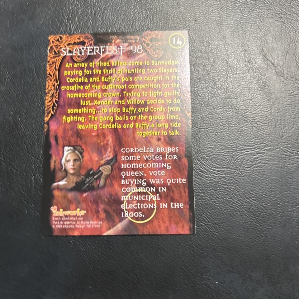 B27 Buffy The Vampire Slayer Season 3 Three 1999 #14 Slayerfest 98 ...