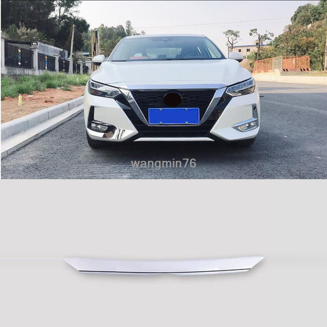For Nissan Sentra 2020-2021 ABS Front Hood Grill Cover Bonnet Molding ...