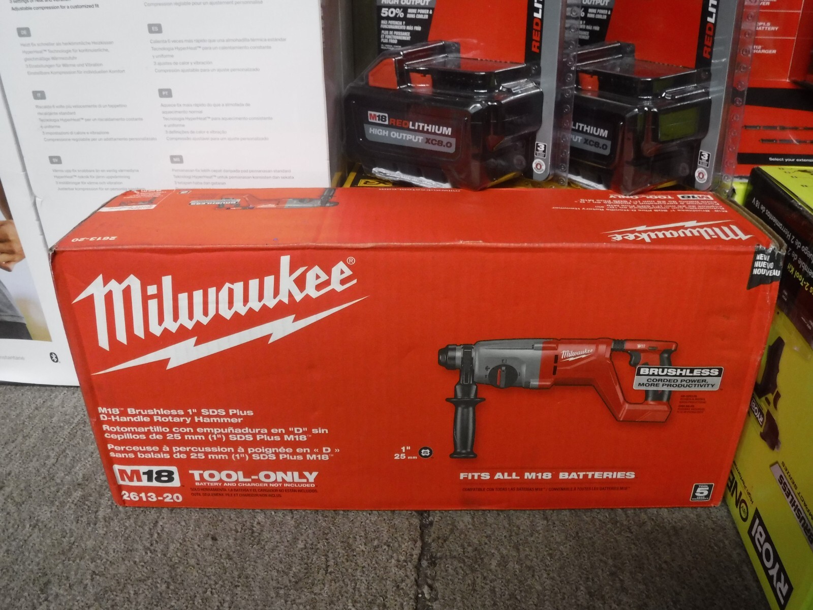 Milwaukee 2613-20 M18 18V Brushless SDS Plus D-Handle Rotary Hammer ...
