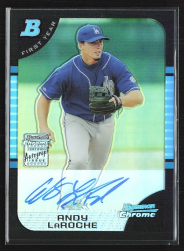 Andy LaRoche 2005 Bowman Chrome Refractor Auto /500 B #341 Los Angeles ...