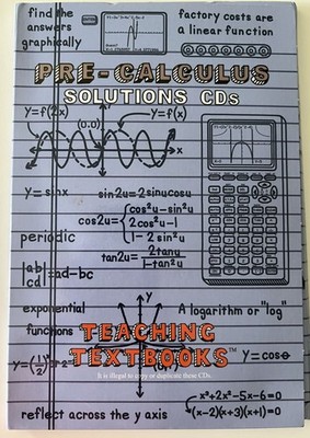 Teaching Textbooks PRE-CALCULUS Solutions CD's Home School 7 Discs | eBay