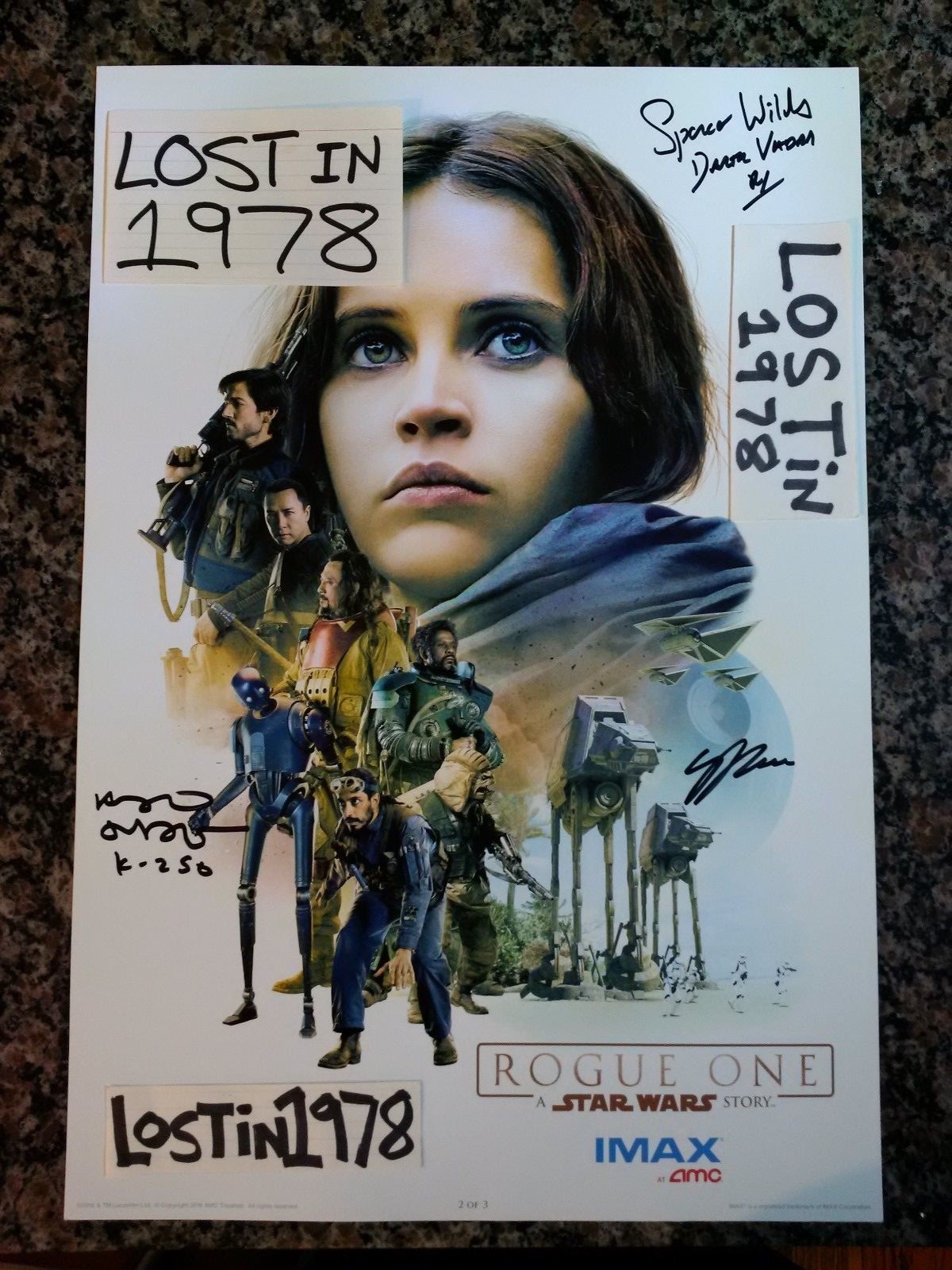 STAR WARS Rogue One Cast SIGNED Autograph Poster Gareth Edwards Tunic ...