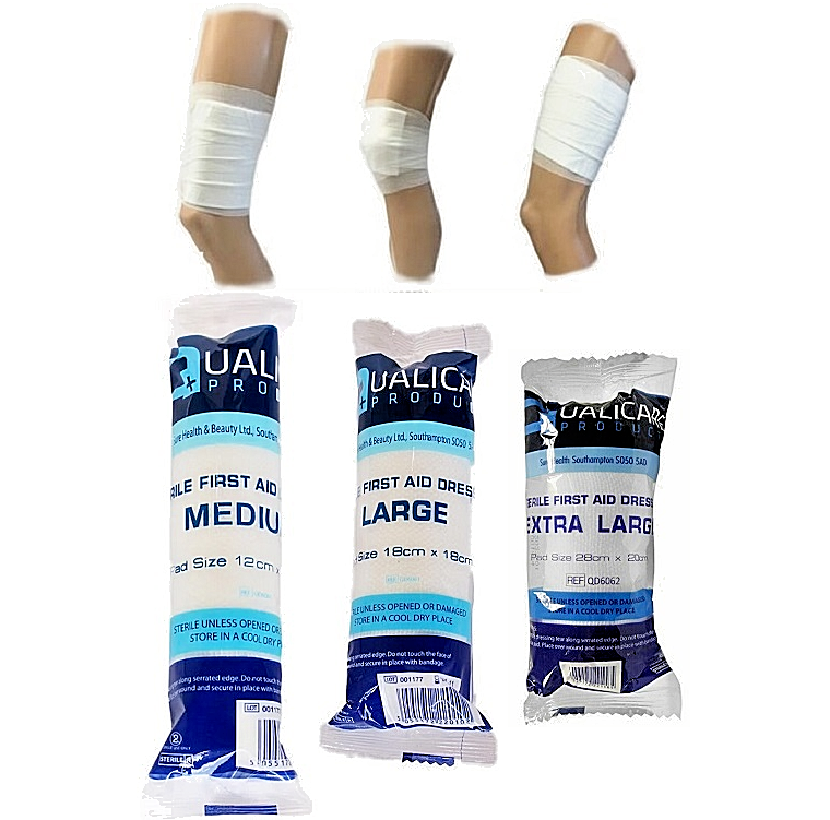 Qualicare HSE Flow Wrapped Medium Dressing Stretch Bandage, 12cm x 12cm ...