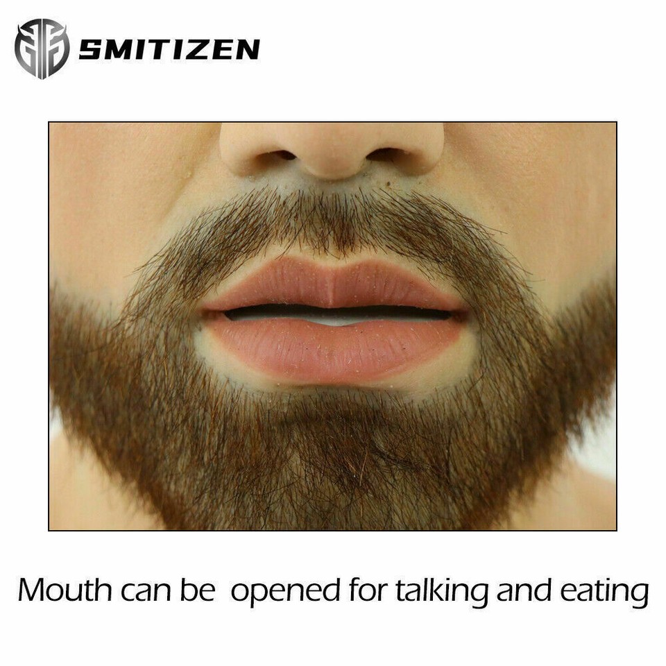 SMITIZEN Realistic Silicone Human Skin Lifelike Men Mask With Beard For ...