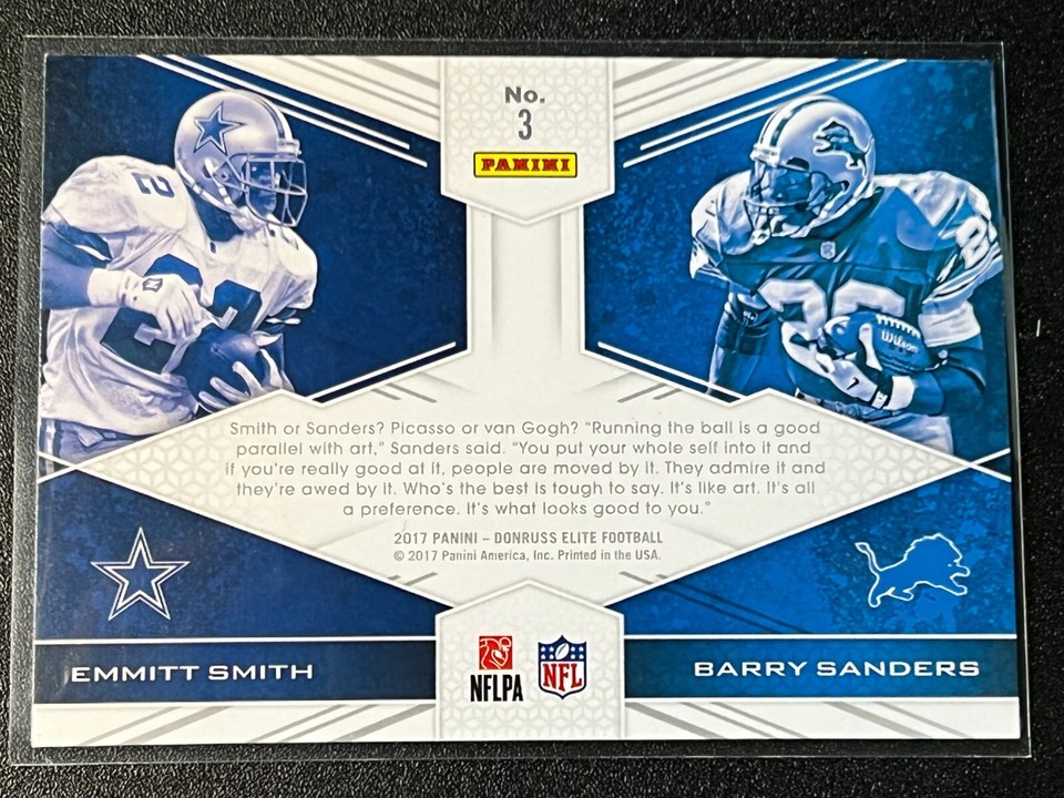 2017 Panini Donruss Elite - Face to Face - Barry Sanders Emmitt Smith ...
