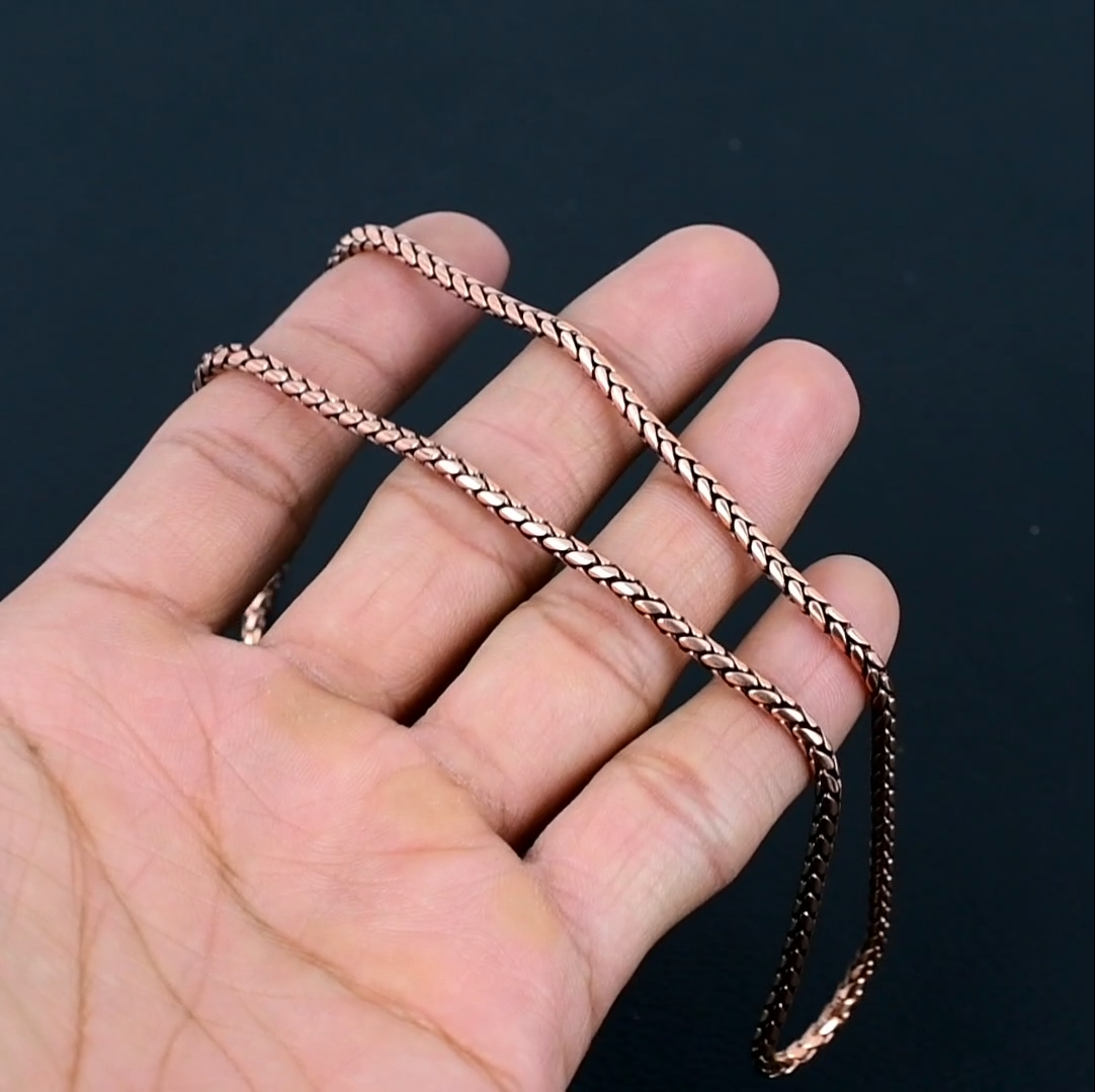 100% Pure Oxidize Copper Wheat Viking jewelry Copper Chain Necklace RJ ...