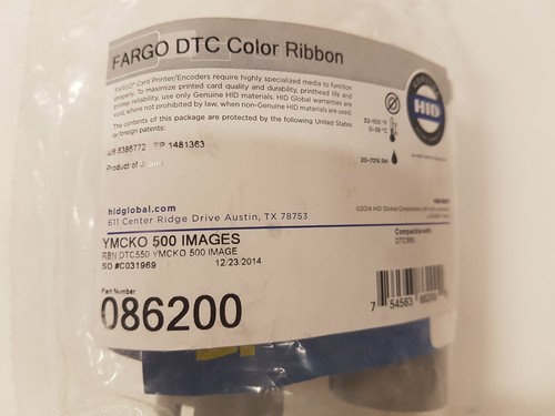 86200 - HID Fargo YMCKO 500 Print Colour Ribbon - Suit DTC550 | eBay ...