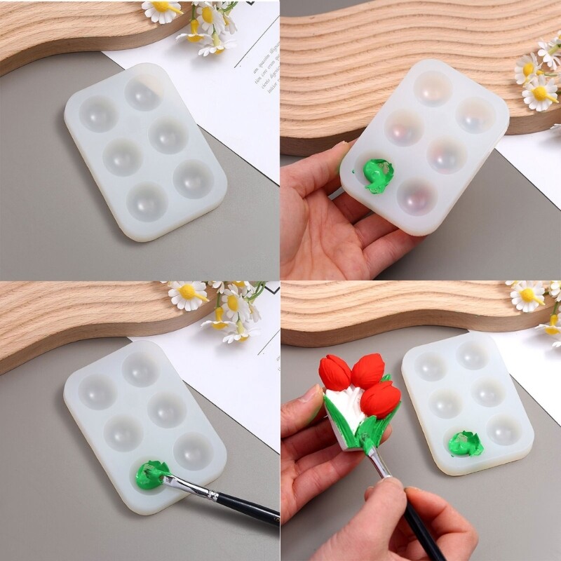 Color Palette Shaped Pattern Paint Tray Resin Mold DIY Handmade Drawing ...