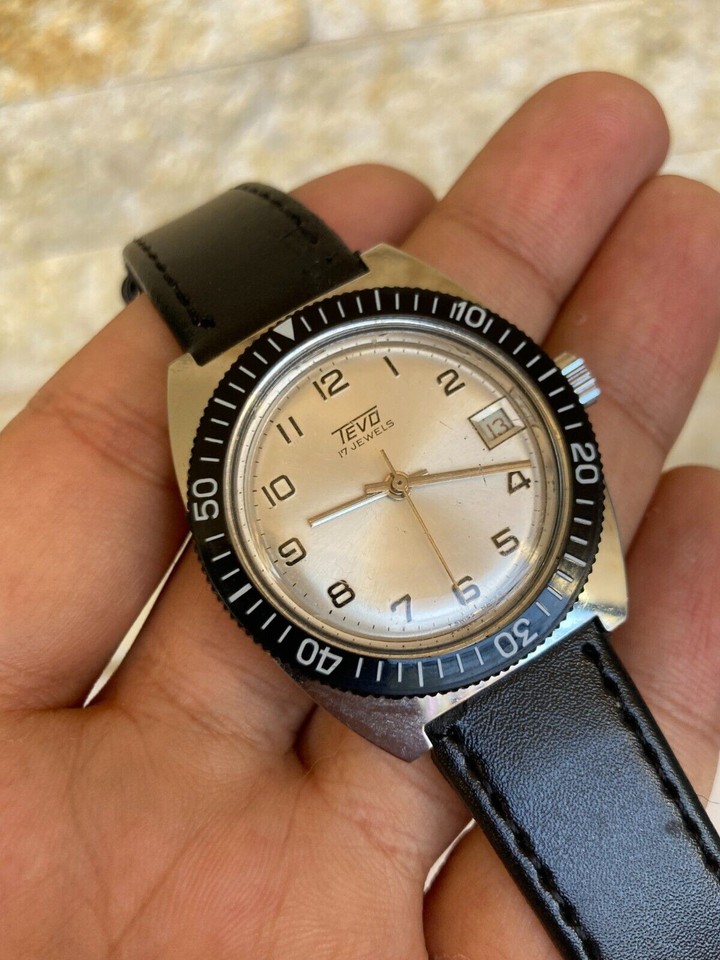 VINTAGE TEVO WATCH 17 JEWELS SWISS MADE HAND WINDING 1940'S MENS GENTS ...