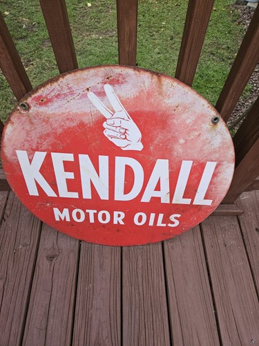 Vintage Kendall Motor Oils Metal Double Sided Sign 24" | eBay