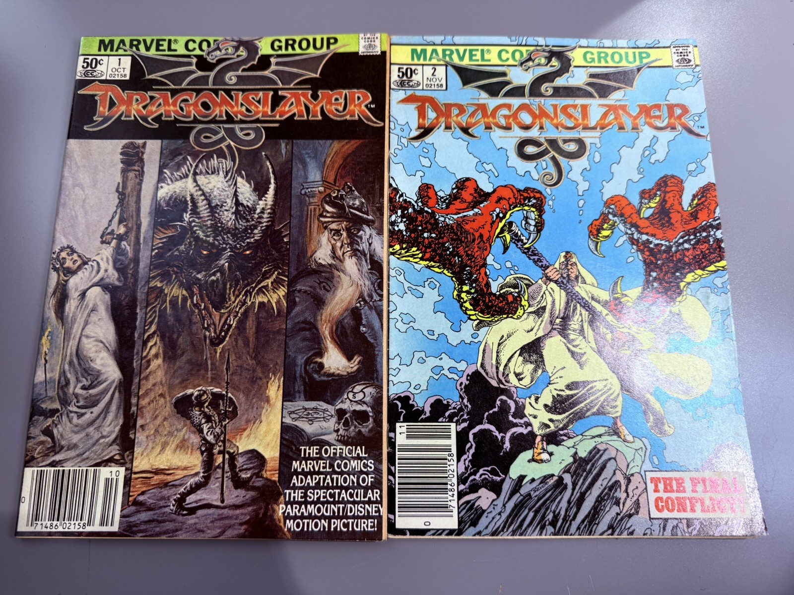 Dragonslayer #1 & 2 1981 Marvel Official Movie Adaptation Disney ...