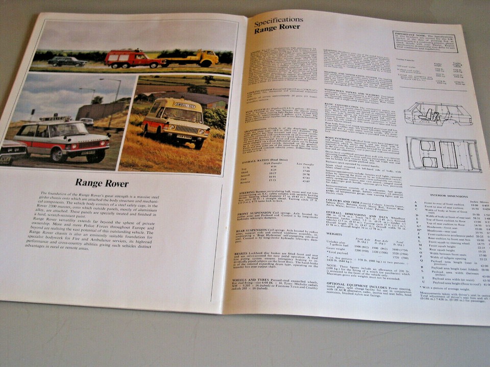 ROVER 1976 PRODUCT BROCHURE ROVER P5B / ROVER P6 & RANGE ROVER CLASSIC ...