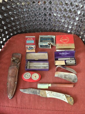 Vintage Shaving Razor,blades,and other stuff lot pre owned condition A1 ...