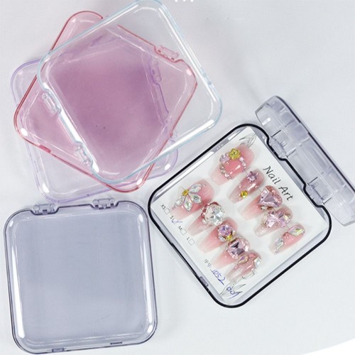 Plastic Fake Nails Organizer Display Box Transparent Nail Wearing ...