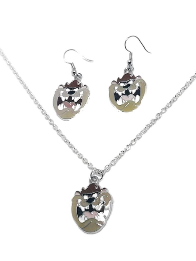 Tasmanian Devil Taz Face Necklace and Earring Set | eBay