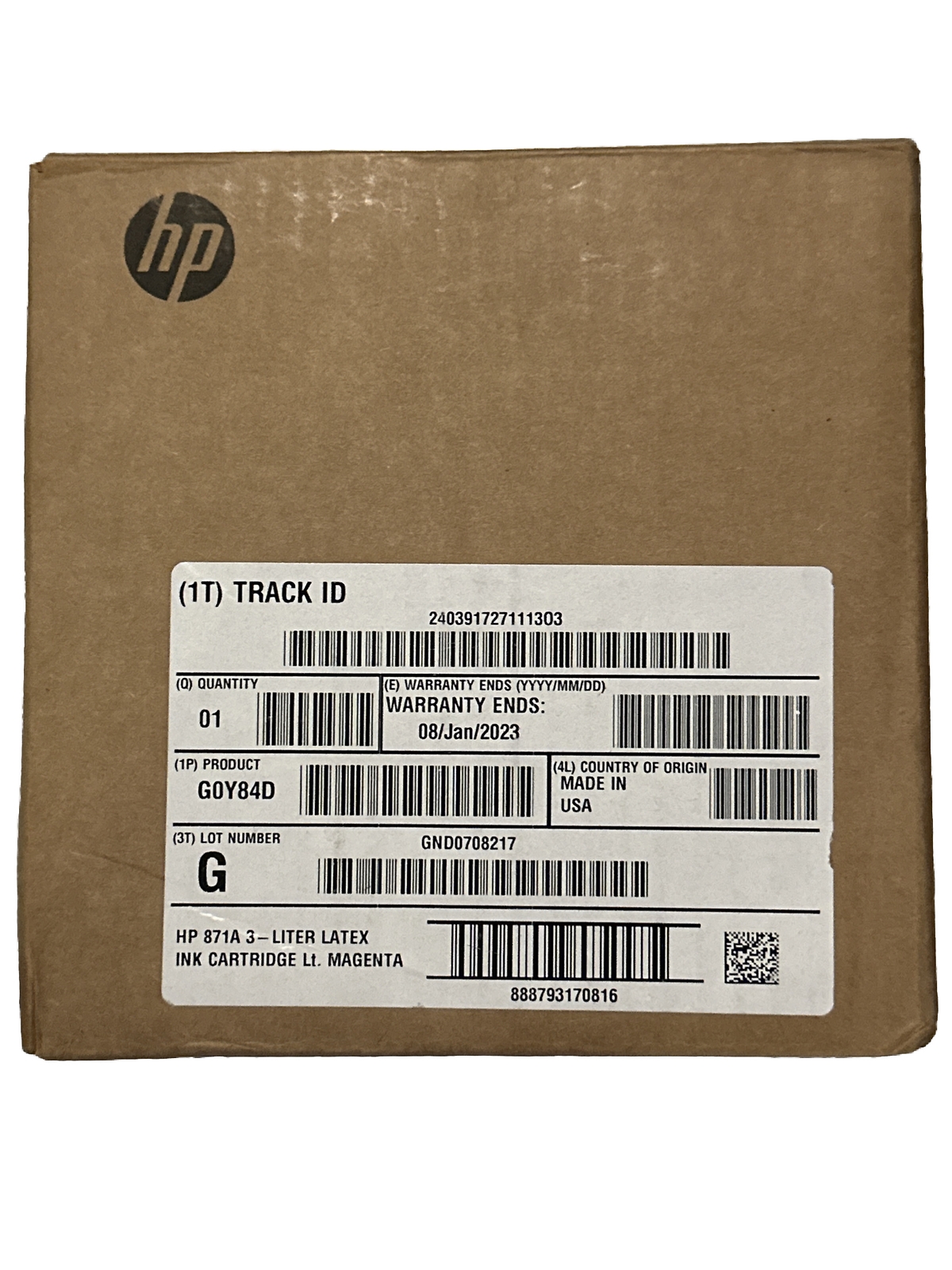 HP 871A 0.7 Gal Light Magenta Latex Ink Cartridge - (G0Y84D) for sale ...