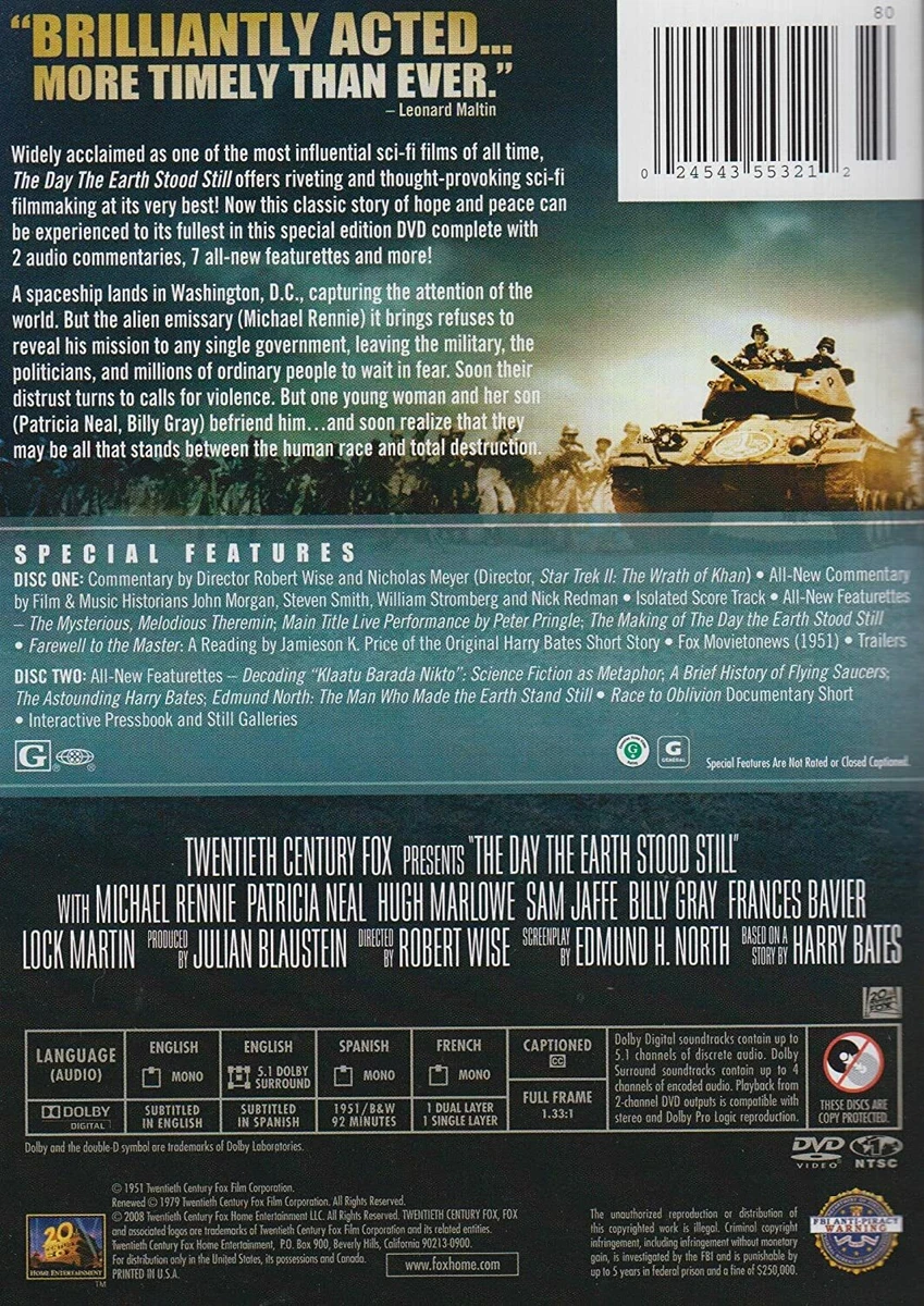 The Day The Earth Stood Still 2008 Dvd Cover