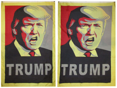 3x5 Donald Trump Face Woven Poly Nylon Double Sided 3'x5' Flag Vertical ...