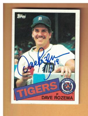 Dave Rozema AUTOGRAPHED 1985 TOPPS BASEBALL CARD SIGNED Detroit Tigers ...