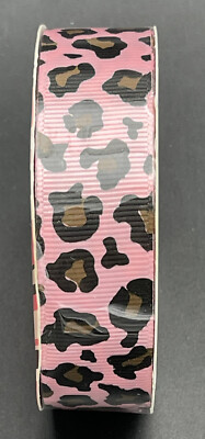 NEW Hair Bow Center, Pink Leopard Prints Grosgrain Ribbon 7/8" x 10yds ...