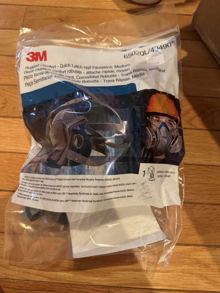 3M Quick Latch Rugged Comfort Half FACE MASK Reusable Respirator LG ...