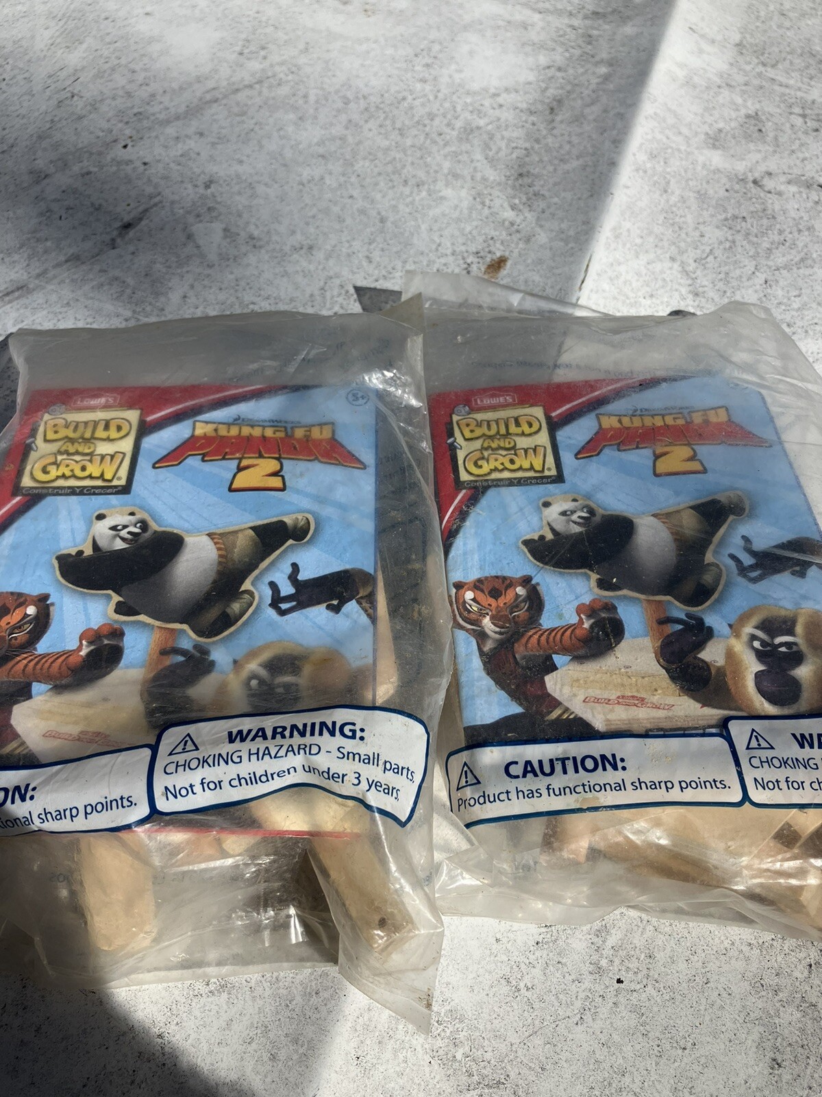 Lot Of 2 Lowes Build & Grow Kung Fu Panda Spinning Attack Wooden Model ...