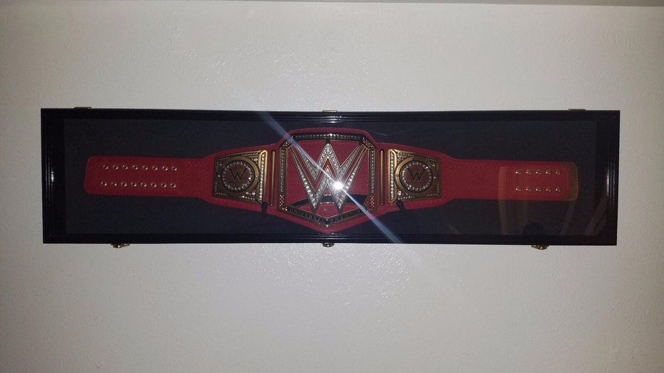 Wrestling Belt Display Case LED Light Wood WWE WWF MMA Boxing Title ...
