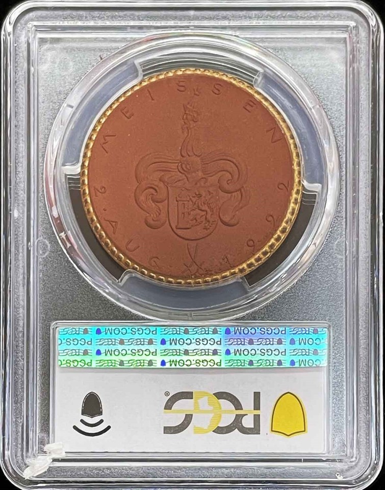 1922 GERMANY WEIMAR REPUBLIC MEISSEN PORCELAIN NOTGELD MEDAL PCGS MINT ...