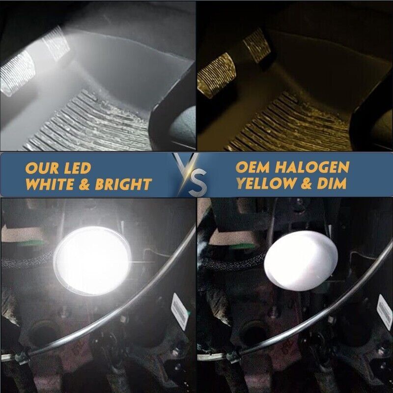 For 99-19 Jeep Dodge Ram Interior White LED Courtesy Footwell Lights ...