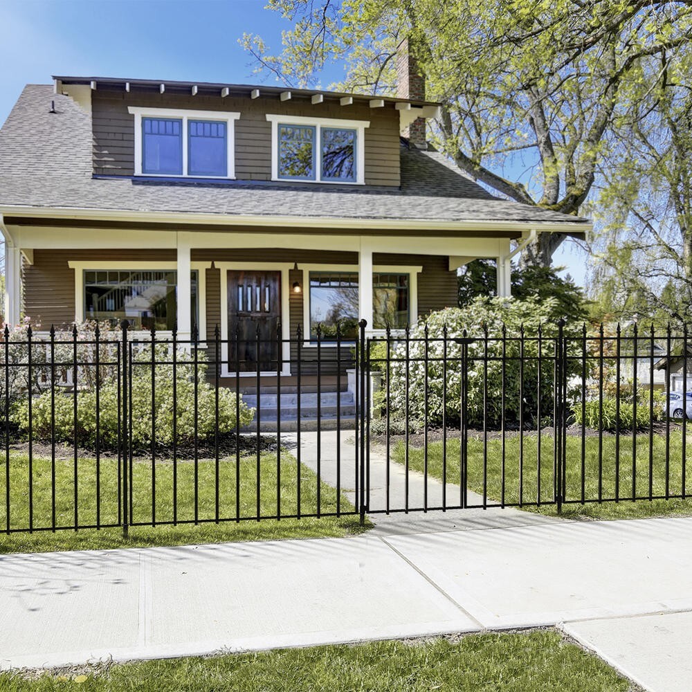 40"x46" Black Powder Coated Welded Steel Walkway No Dig Fence Gate ...