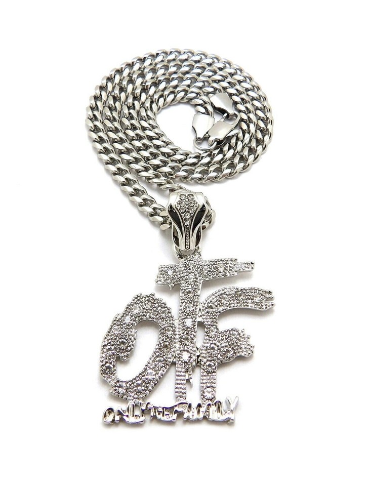 Only the Family OTF Pendant 7mm 18" ~ 30" Cuban Chain Stainless Steel ...