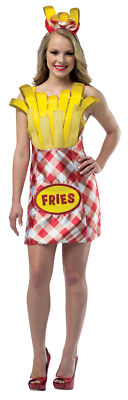 French Fries Foodie Fast Food Costume Red And White Fancy Dress Rasta ...