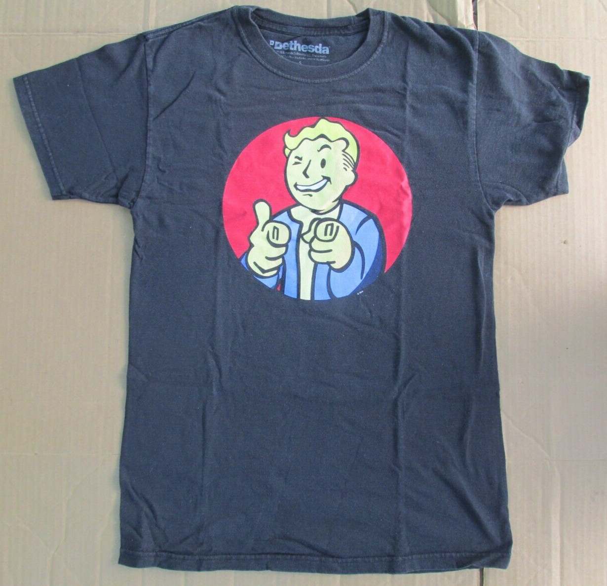 Bethesda Fallout Vault Boy Graphic T-Shirt Black [Sma… - Gem