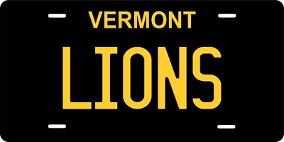 Vermont Black Yellow Custom Personalized License plates Auto Bike ...