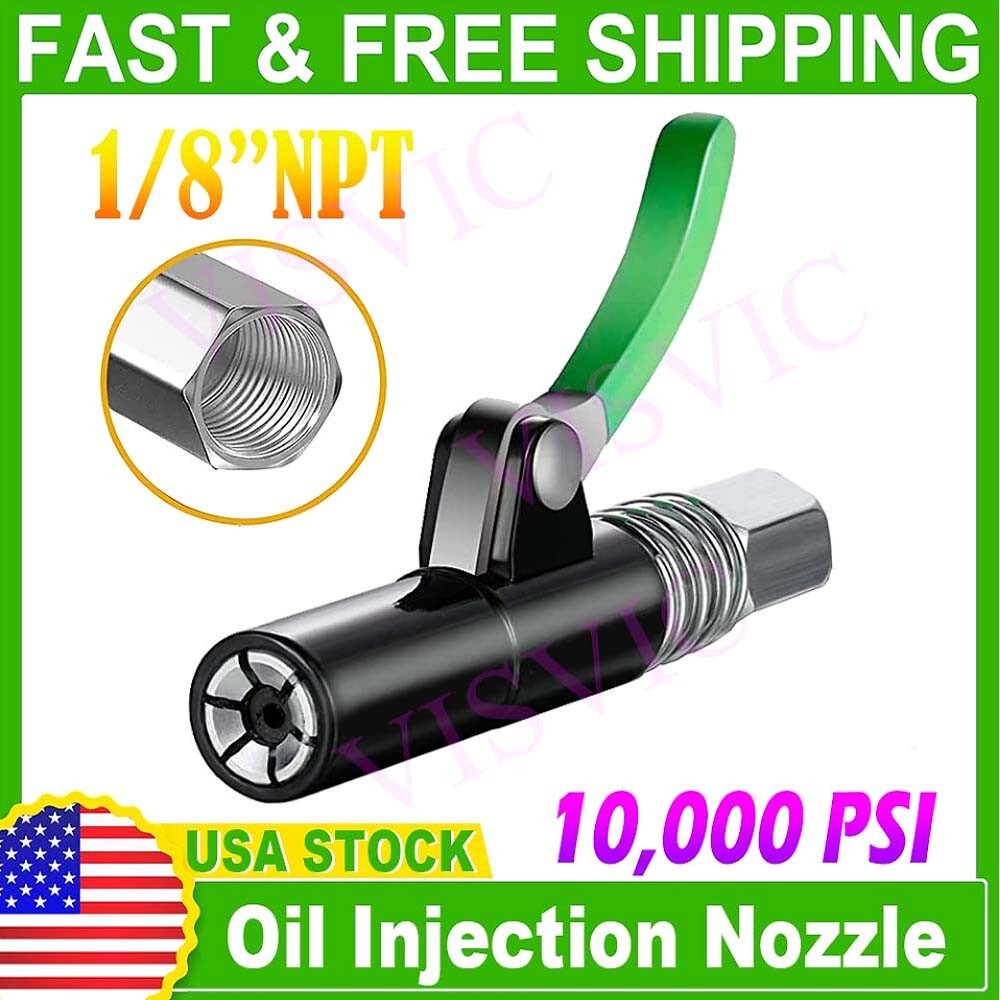 Grease Gun Coupler Locks on Like Air Chuck Fit SAE & Metric Zerk ...