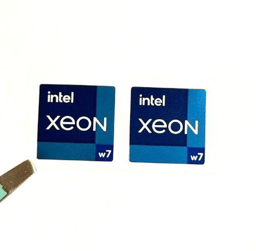 2 x Intel XEON w7 Desktop / Laptop Sticker Label Logo Decal 18mm x 18mm ...