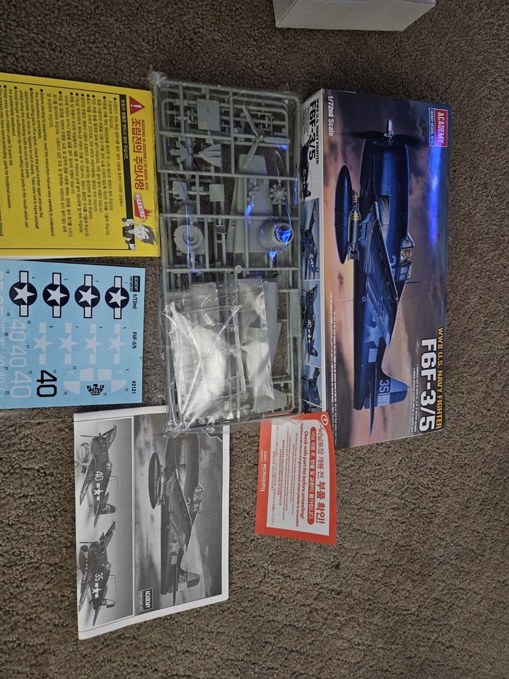 Academy WW ll U.S Navy Fighter F6F-3/5 1/72nd Scale Model Kit | eBay