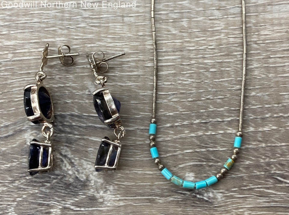Unmarked Tests Sterling Silver Jewelry Lot Bracelet Purple Dangle ...