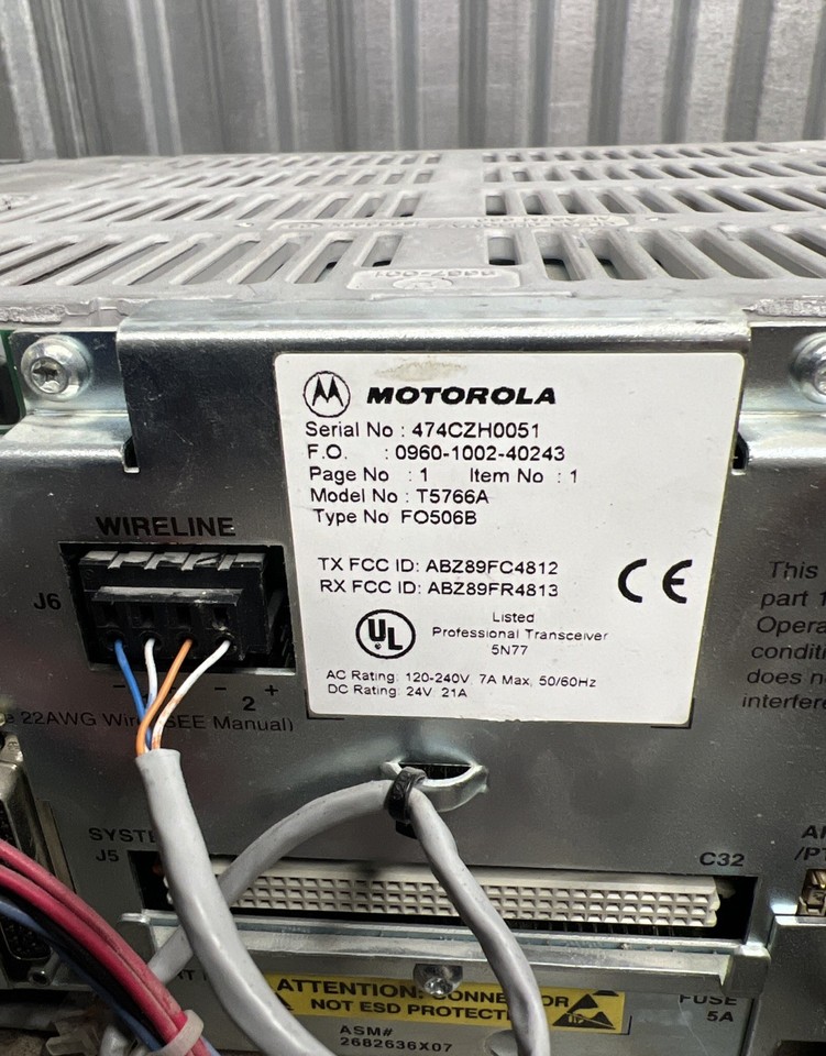 Motorola MTR 2000 Radio Trans-Receiver With FRU# T5766A Type:FO506B | eBay