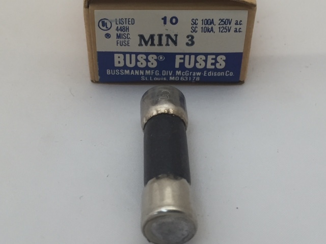 MIN-3 Bussmann, 3A 250vac, Fast Acting, Midget Fuse, Size: 5AG | eBay