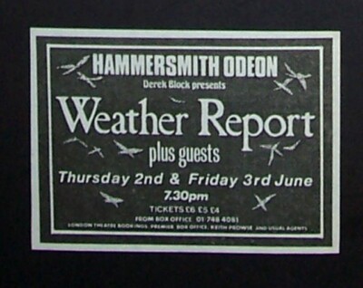 Weather Report Procession Era 1983 Small Concert Ad, Promo Advert | eBay