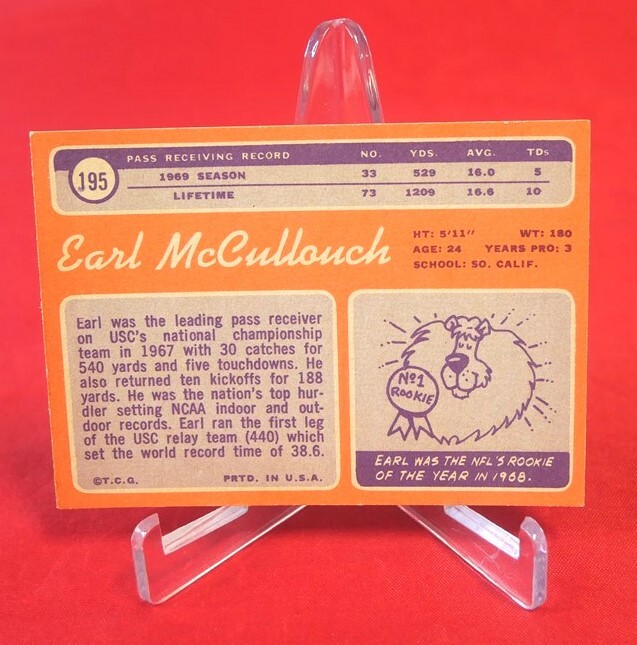 Earl Mccullouch TOPPS NFL Football Card 1970 #195 EX | eBay