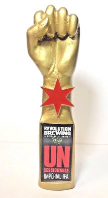 Revolution Brewing Un Sessionable IPA Gold Fist Tap Handle - Magnetic ...
