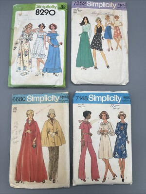Lot of 4 Simplicty Womens Sewing Patterns 8290,7352,6680,7148 Cut | eBay