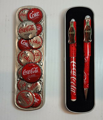 Coca Cola Set Of Pen & Pencil In Tin Box | eBay