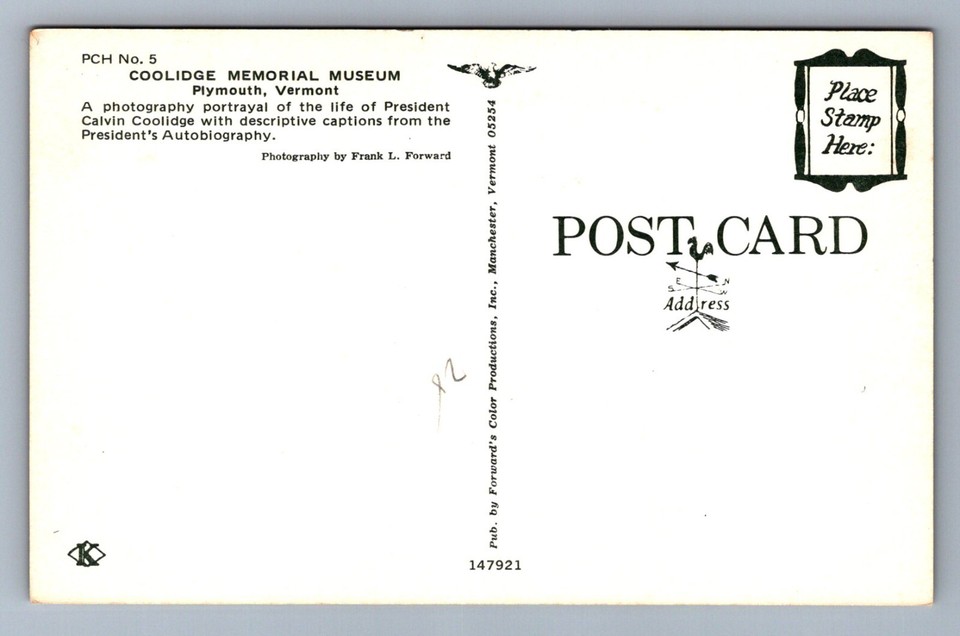 Postcard Vtg Vermont Calvin Coolidge Memorial Museum Plymouth | eBay