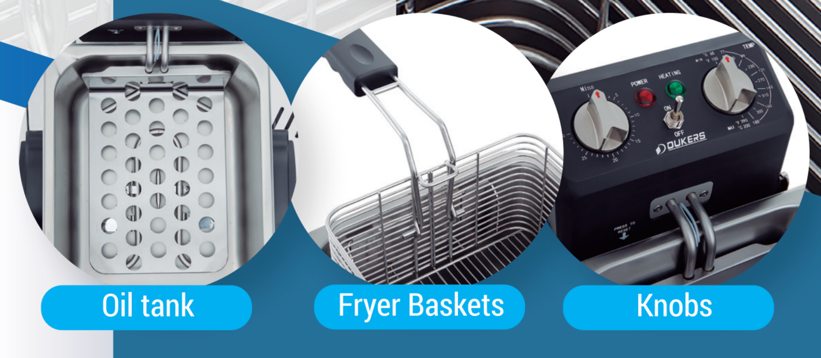 Commercial 30lb Dukers Countertop Dual Double Basket Pot Electric Fryer ...